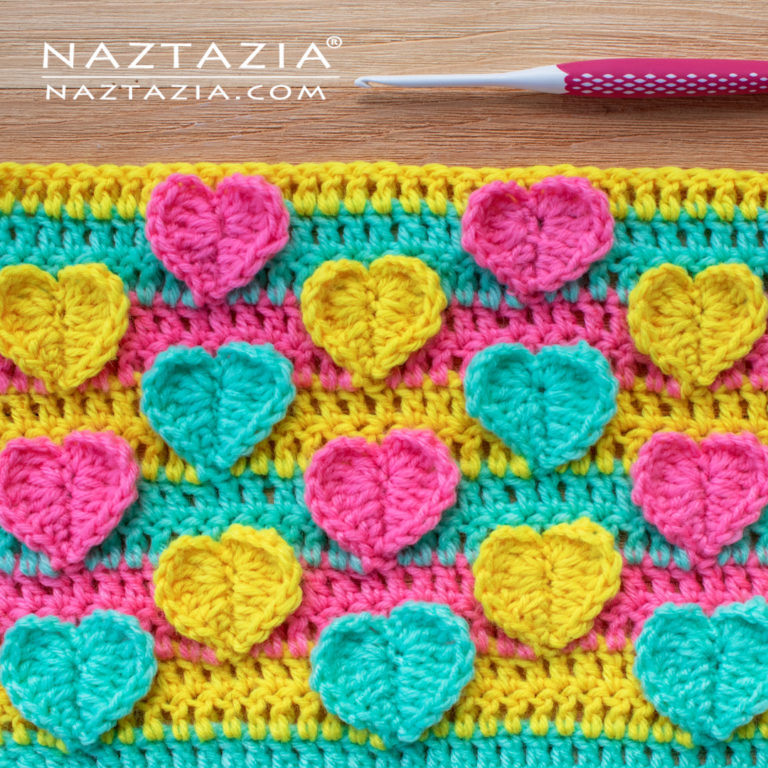 Crochet 3D Heart Stitch Pattern - Naztazia
