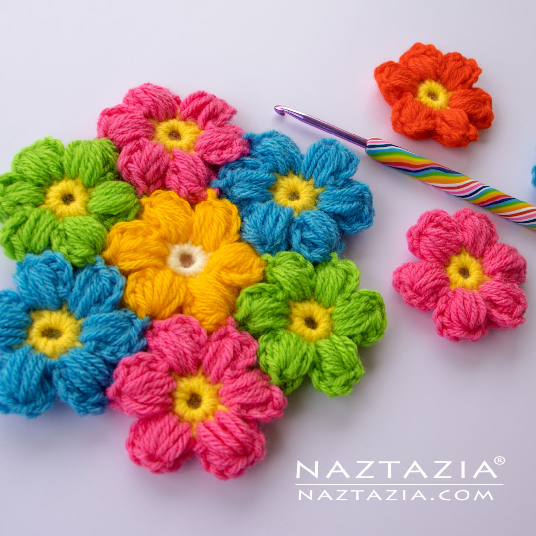 Crochet Easy Puff Flower - Naztazia