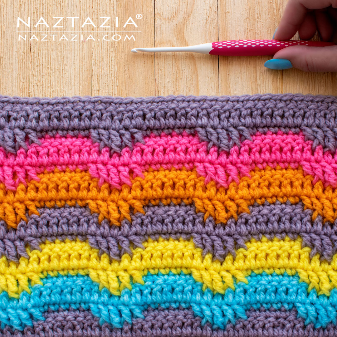 Crochet Textured Wave Stitch - Naztazia