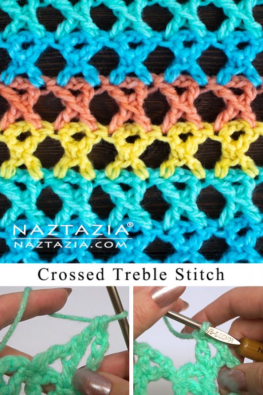 How to Crochet the Crossed Treble Stitch - Naztazia