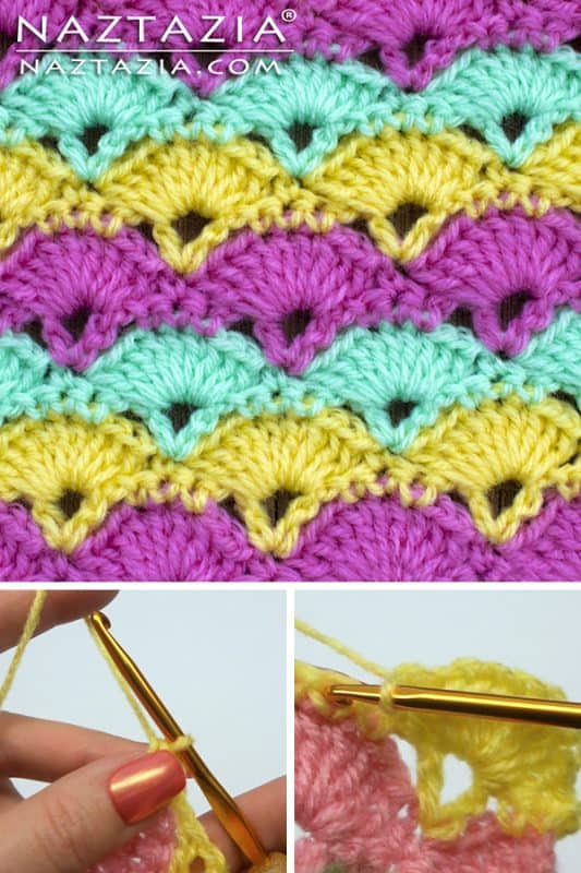 How to Crochet the Offset Shell Stitch - Naztazia